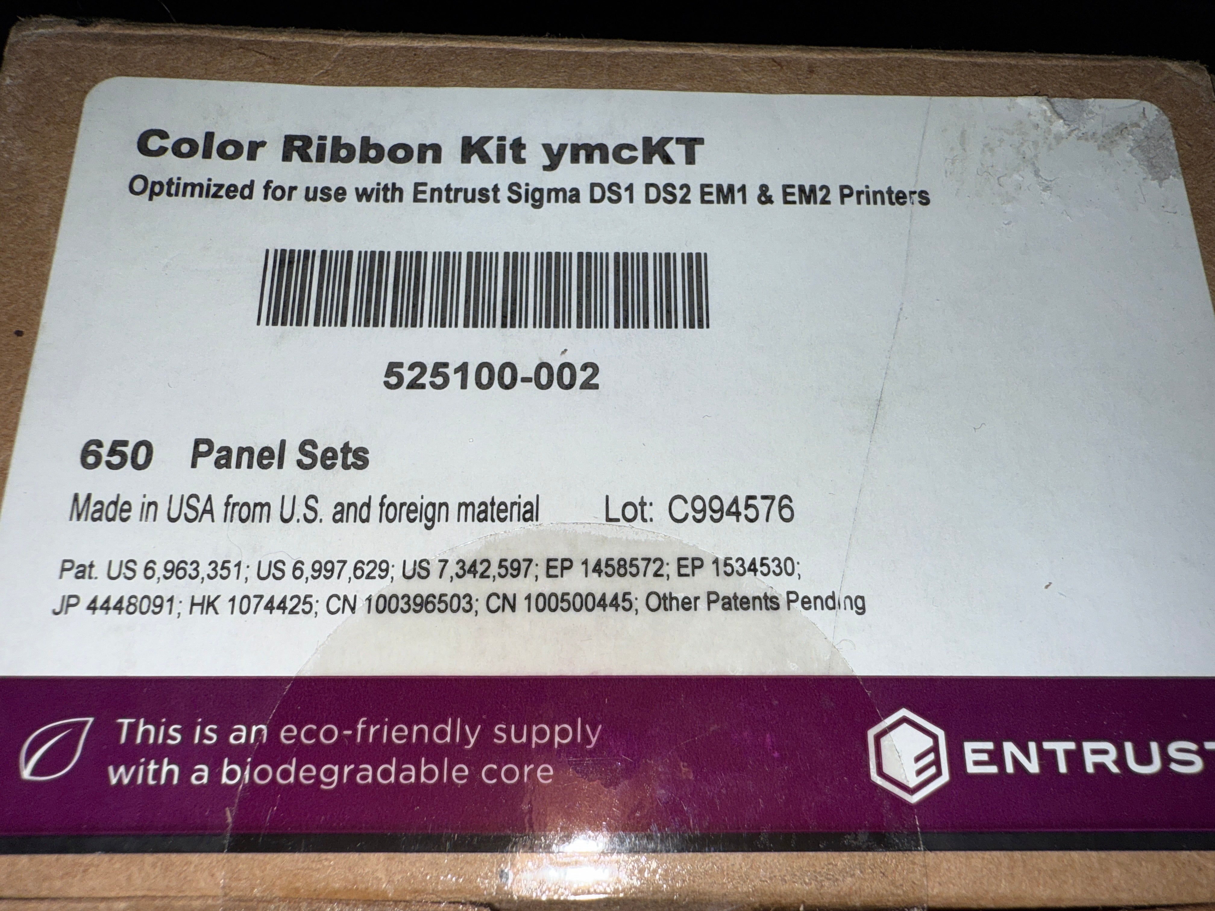 Entrust Color Short Panel YMCKT Ribbon Kit (Sigma DS1/DS2) – Bstock